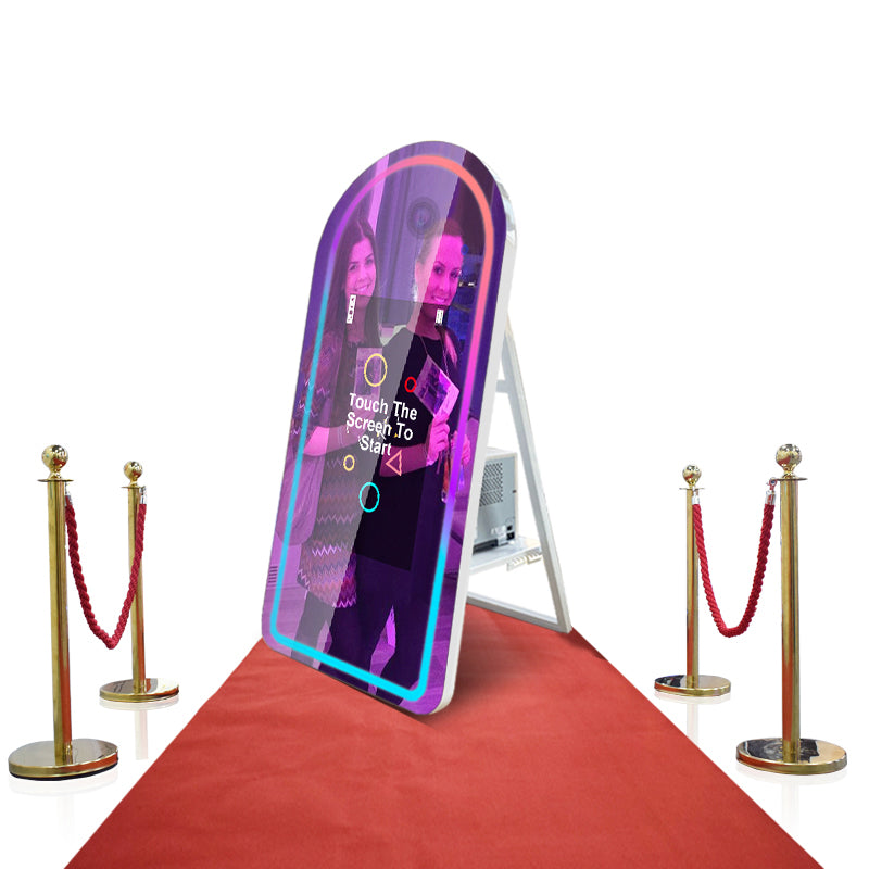 32″ Rounded Mirror Photo Booth with Road Case Distributor